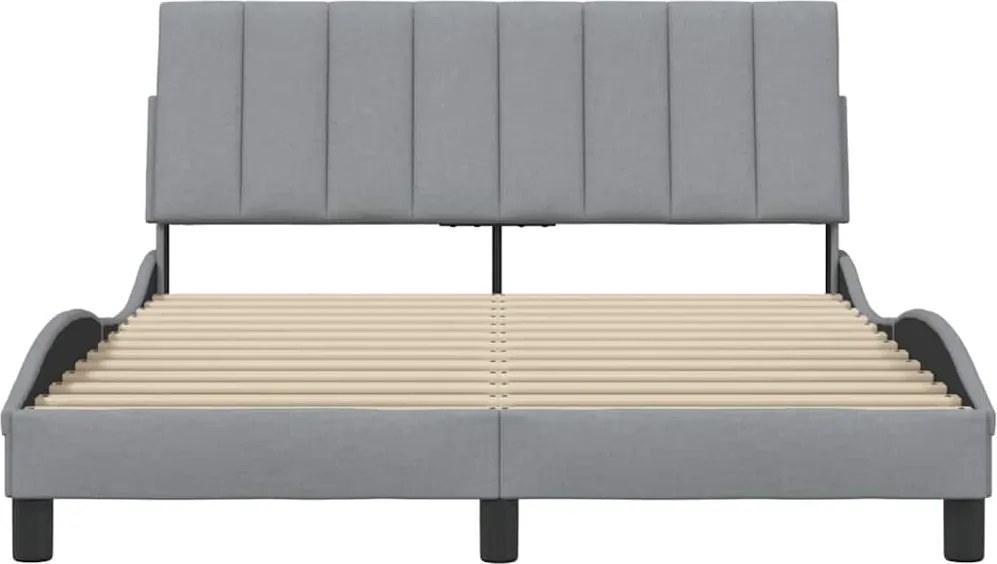 Rám postele bez matrace Hanko světle šedá 120 x 200 cm textil 3310377