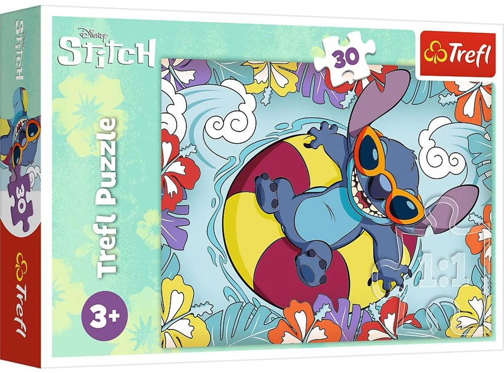 Trefl Puzzle Lilo&Stitch na dovolené 27x20cm 30 dílků v krabičce 21x14x4cm