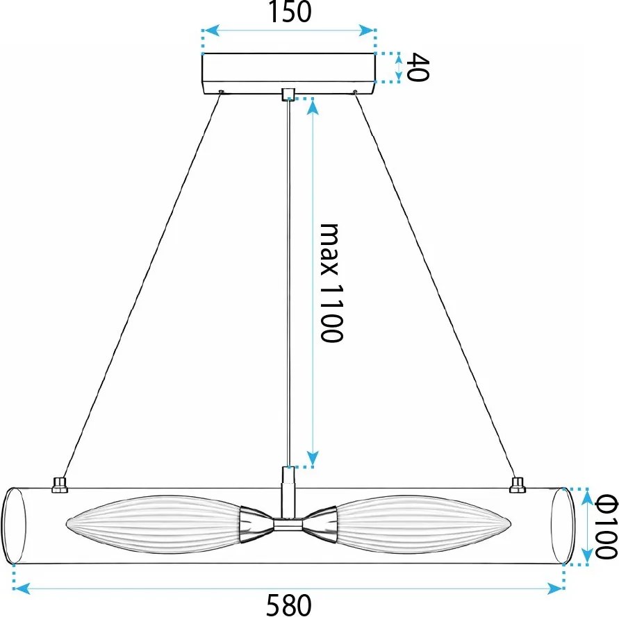 Toolight Rea, ZÁVĚSNÉ STROPNÍ SVÍTIDLO G152-2CP GOLD, OSW-04708