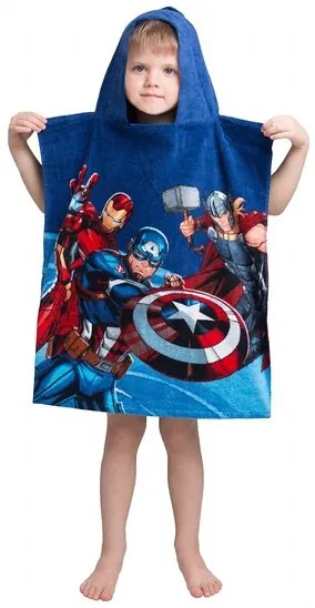 Jerry Fabrics plážová osuška pončo Avengers Hero 50x115 cm