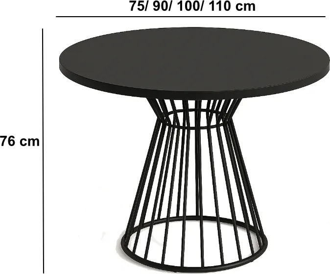 NW Kulatý jídelní stůl LESOTHO 3, 100 cm Barva/ dekor: Černý mramor