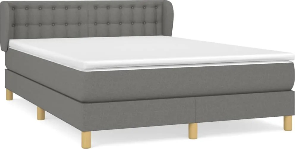 Box spring postel s matrací tmavě šedý 140 x 190 cm textil 3127118