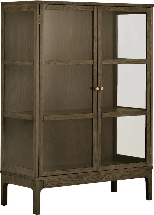 Tmavě hnědá vitrína v dekoru dubu 90x126x40 cm Zamora – House Nordic