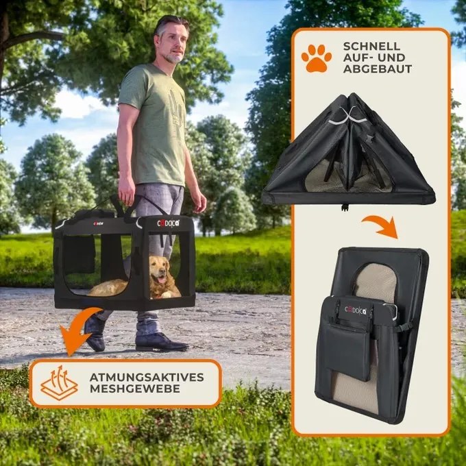 Skládací cestovní box pro psy XXXL, antracitový 109447