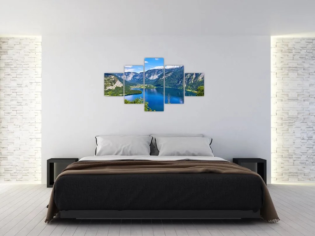 Obraz - Halštatské jezero, Hallstatt, Rakousko (125x70 cm)