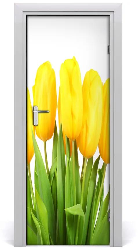 Fototapeta samolepící Žluté tulipány 95x205 cm