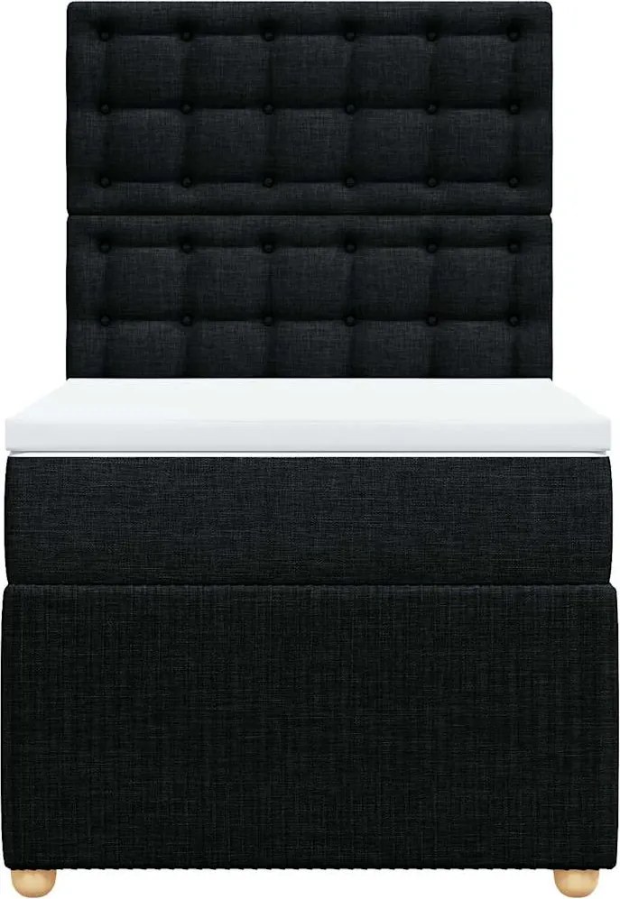 Box spring postel s matrací černá 100 x 200 cm textil 3294283