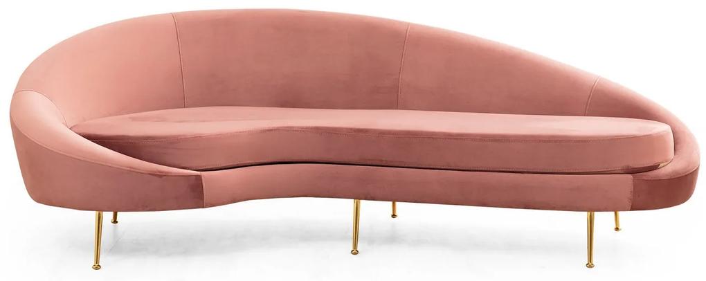 Designová 3-místná sedačka Zeena 255 cm růžová - levá