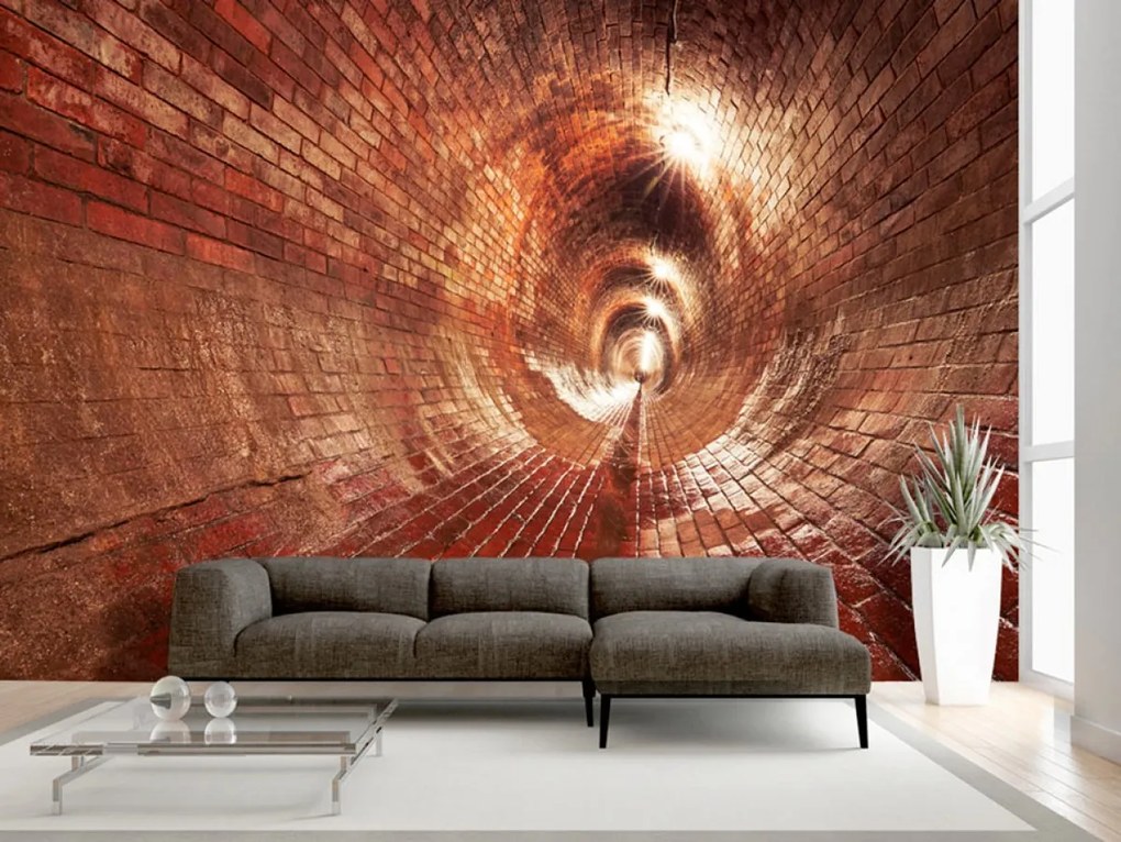 3D tapeta cihlový tunel + lepidlo ZDARMA Velikost (šířka x výška): 150x105 cm