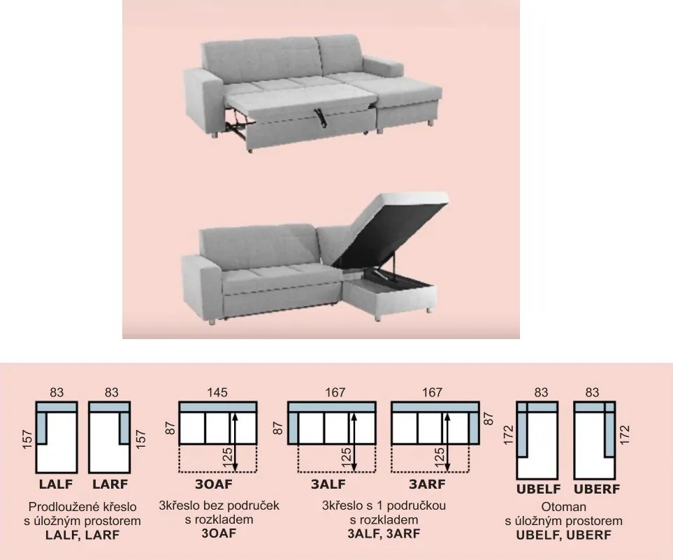 Sedací souprava AVA TINY do U