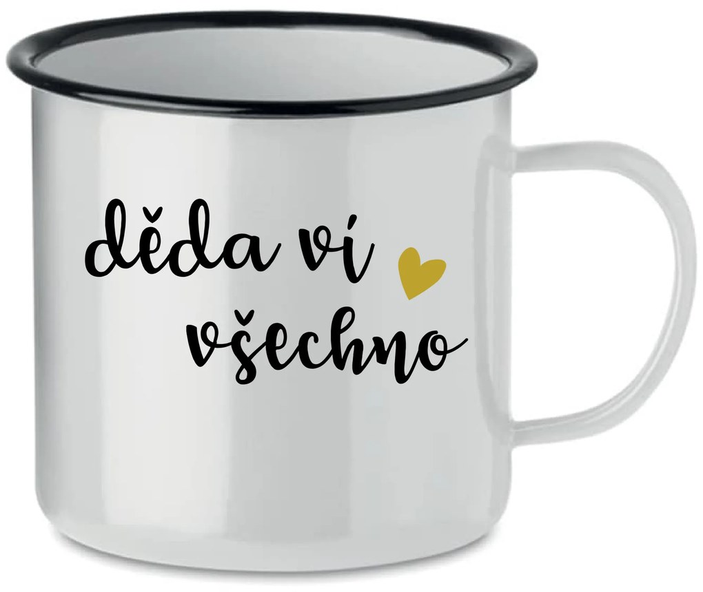 DĚDA VÍ VŠECHNO - bílý plecháček 350 ml