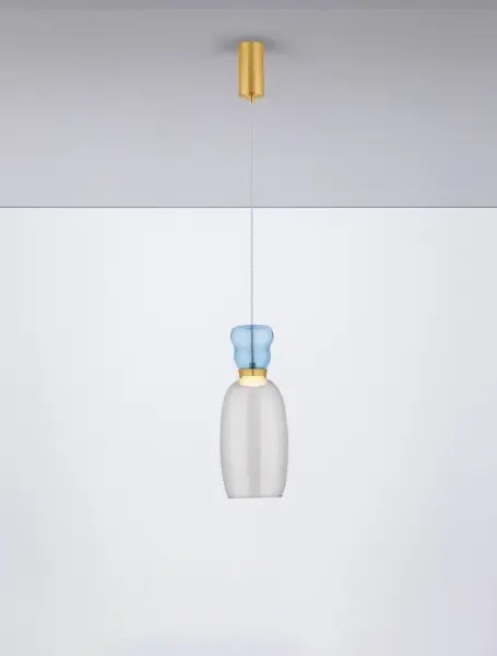 Designový lustr Pluma modrá