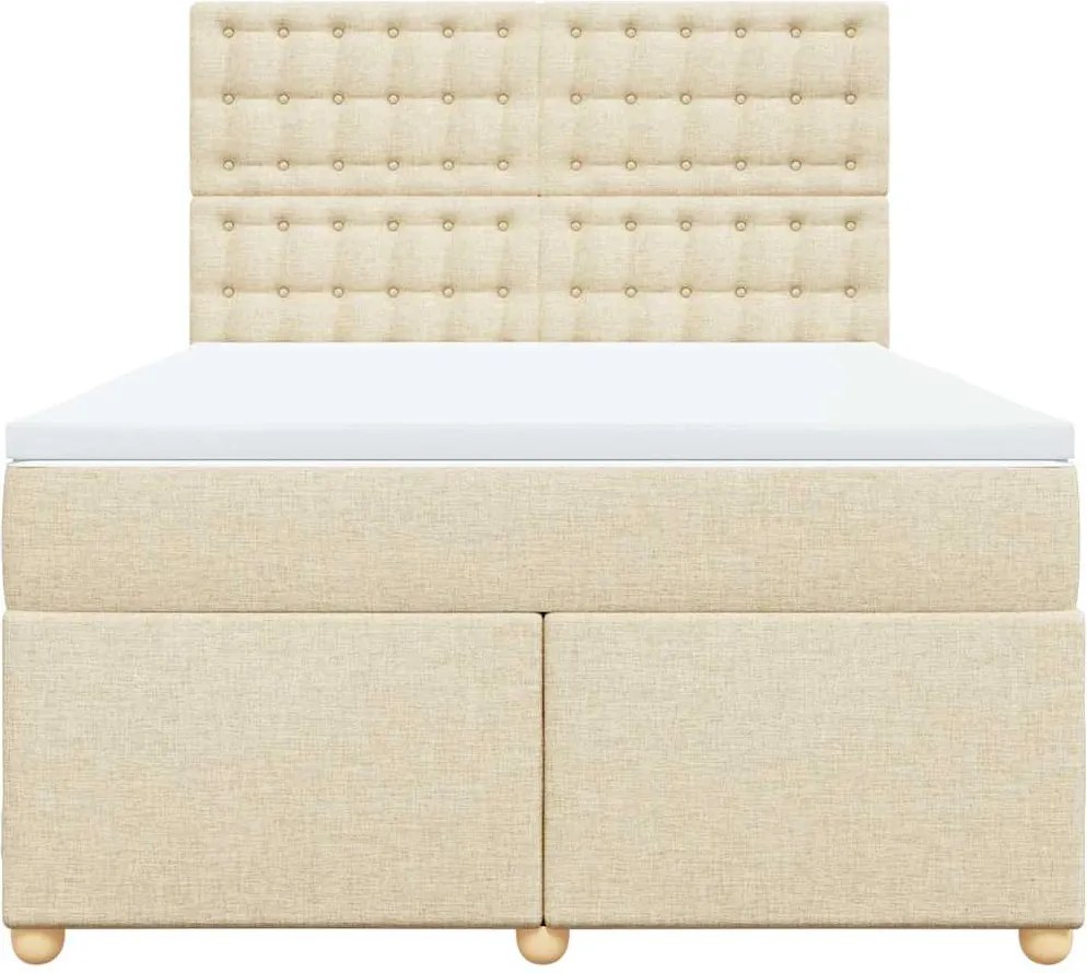 Box spring postel s matrací krémová 140x190 cm textil 3291294