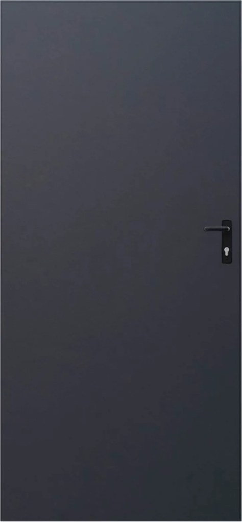 Plechové interiérové dveře 90 x 197 cm, levé, antracit