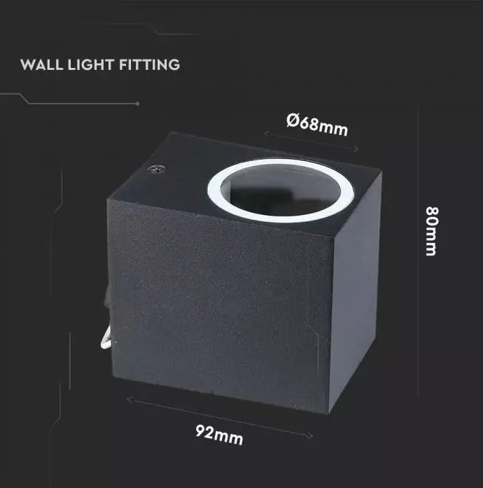 LED Solution Černé fasádní svítidlo hranaté GU10 7510