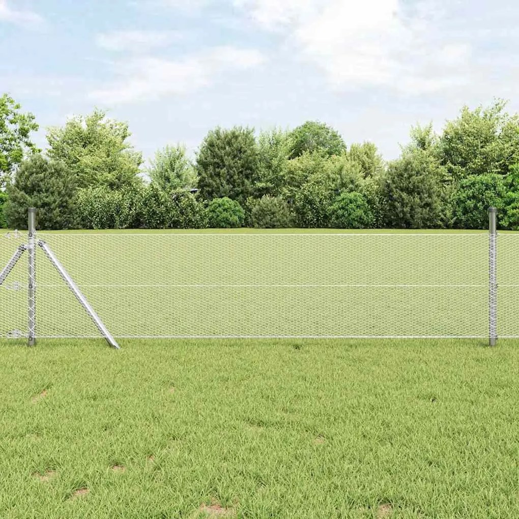 Hexagonální kotvení plotu 10 x 0,4 m Pozinkovaná ocel Stříbrná 3352902