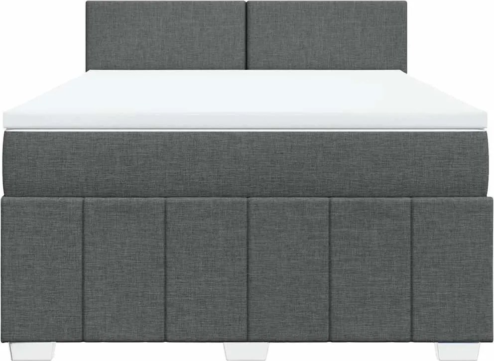 Box spring postel s matrací tmavě šedý 140 x 190 cm textil 3287057