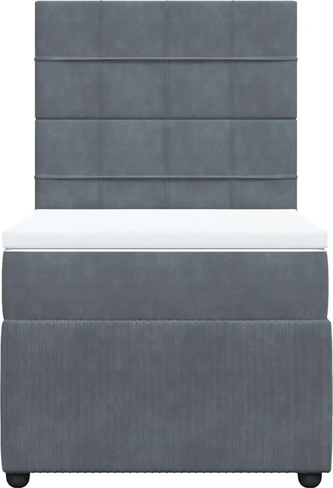 Box spring postel s matrací tmavě šedá 80 x 200 cm samet 3294491