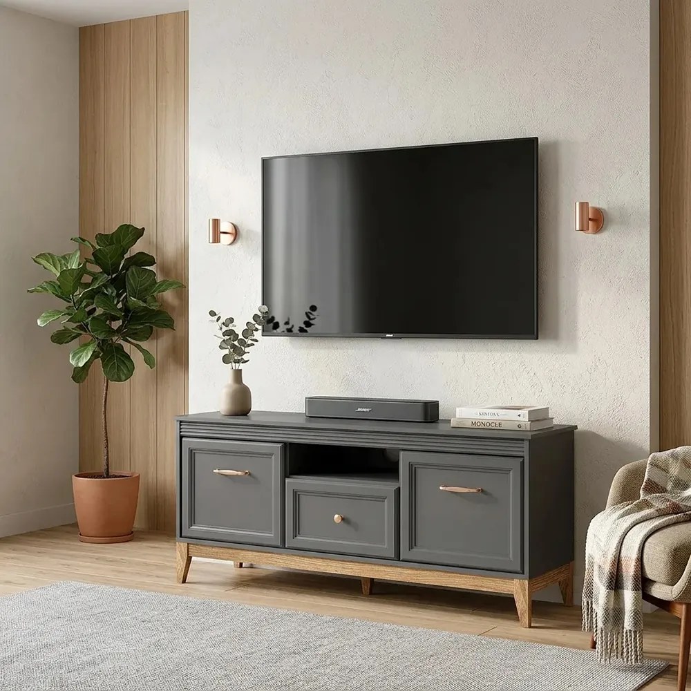 TERRA s | TV stolek TA-8 | 135,5 cm | šedá