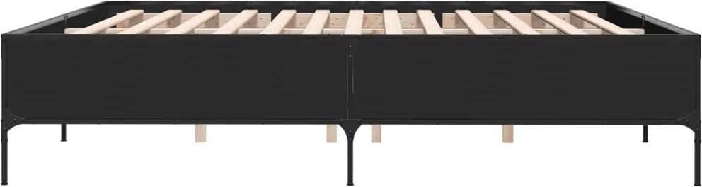 Rám postele černý 200 x 200 cm kompozitní dřevo a kov 3279777