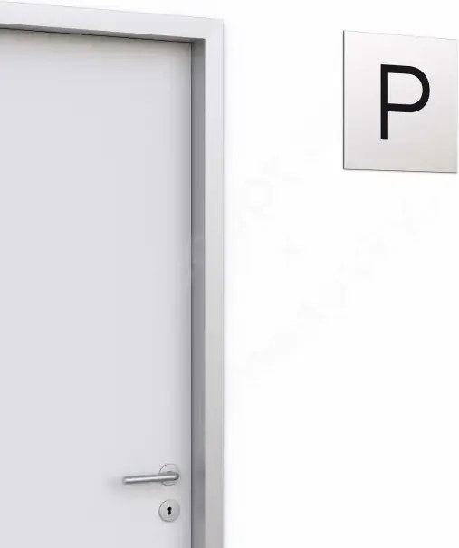 ACCEPT Označení podlaží - písmeno "P" - stříbrná tabulka - černý popis