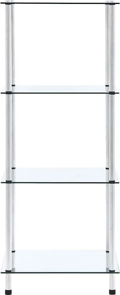 4patrová police průhledná 40 × 40 × 100 cm tvrzené sklo 249505