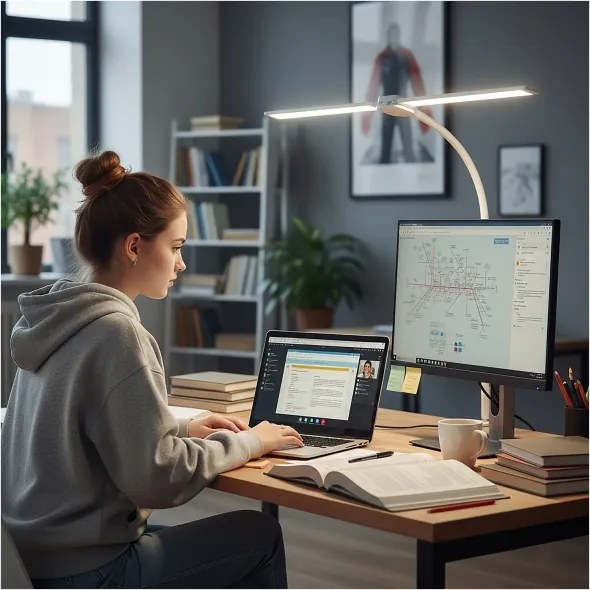 Brilagi - LED Stmívatelná stolní lampa USB VARIO LED/14W/5V 3000-6000K bílá