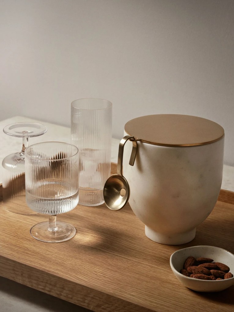 ferm LIVING Sklenice na víno Ripple Clear 270 ml - set 2 ks, čirá barva, sklo