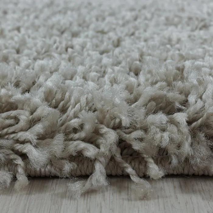 Vopi | Kusový koberec Sydney shaggy 3000 natur - Kruh průměr 160 cm