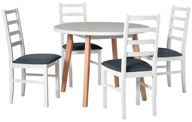 Jídelní stůl OSLO 3 + doprava zdarma deska stolu artisan, podstava stolu bílá, nohy stolu sonoma