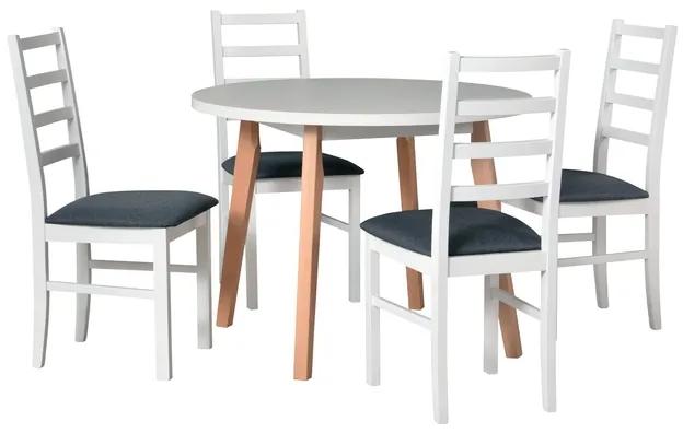 Jídelní stůl OSLO 3 + doprava zdarma deska stolu bílá, podstava stolu buk, nohy stolu bílá