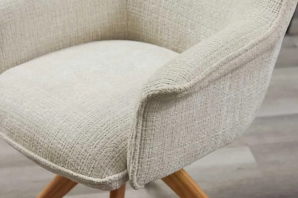 Designová otočná židle Kahikilani béžová / dub