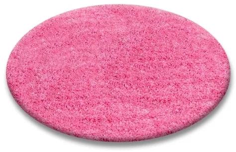 Kulatý koberec SHAGGY Hiza 5cm růžový
