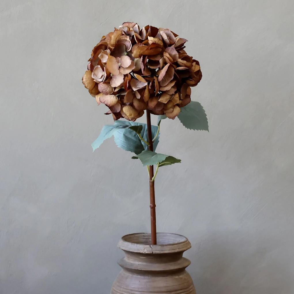 Chic Antique Dekorativní umělá květina Hydrangeas Mocca 80 cm, béžová barva, hnědá barva, plast, textil
