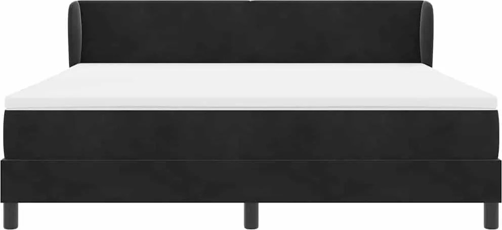 Postel s boxspringem s čelo Černá 180 x 200 cm samet 3340402