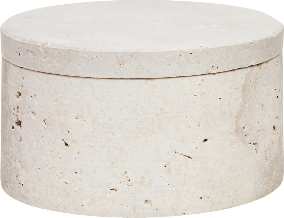 Dekorativní kamenný úložný box v přírodní barvě ø 14x8 cm Tibor – Premier Housewares
