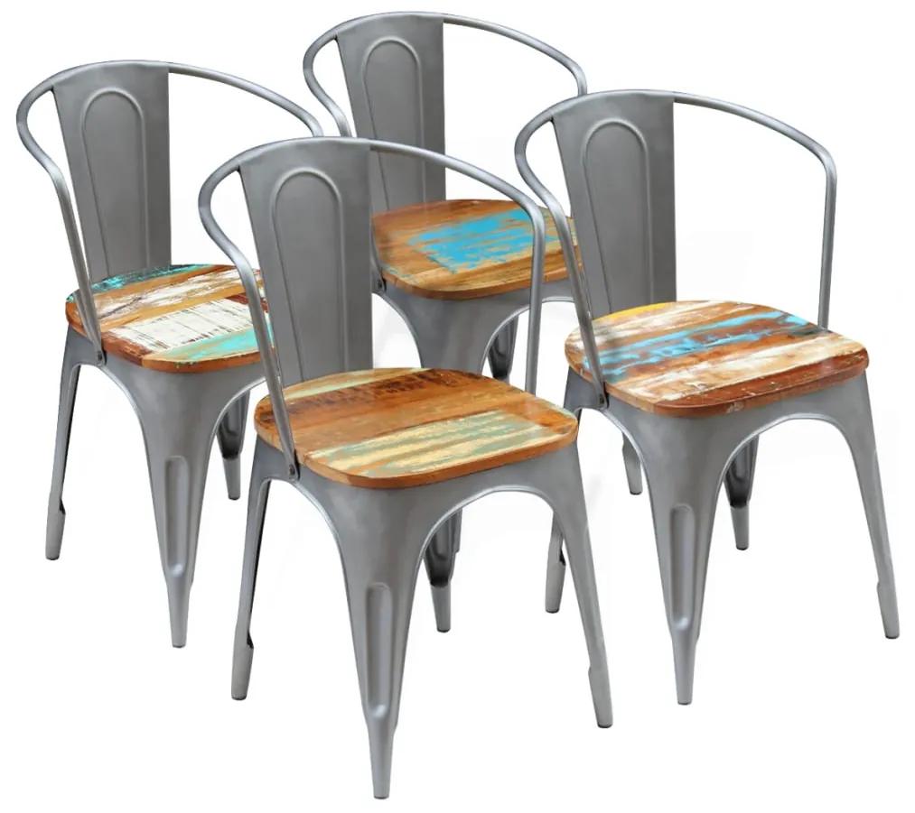 274397 vidaXL Jídelní židle 4 ks masivní recyklované dřevo