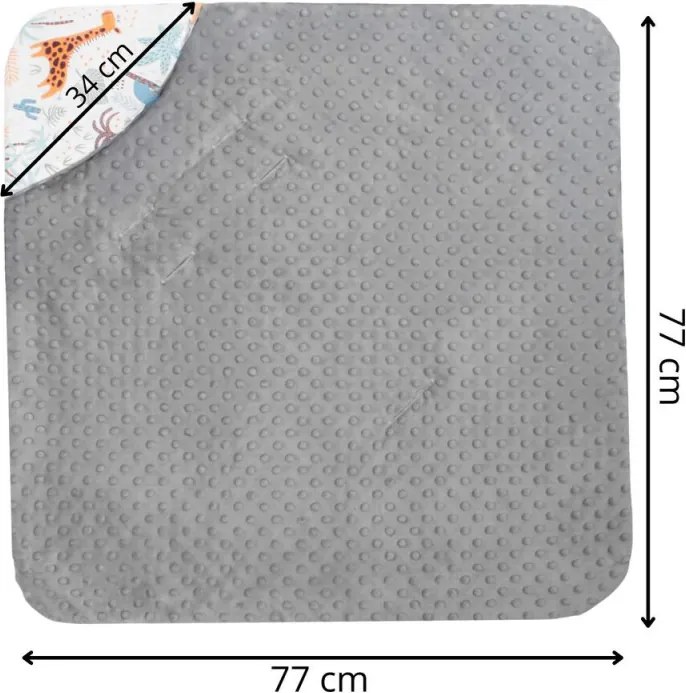 Zavinovačka do autosedačky oboustranná 77x77 cm SPRINGOS SAFARI šedá