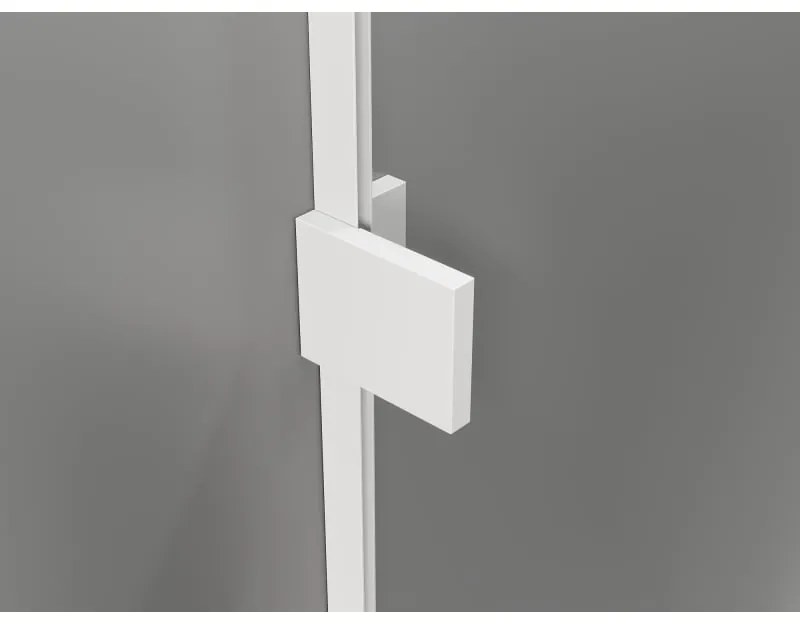 Mexen Lunar-B, výklopný sprchový kout levý 70 x 70 cm, 8mm čiré sklo, bílý profil, 832-070-070-20-00-L