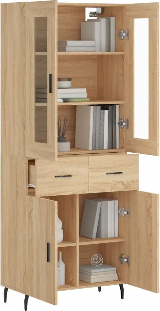 Skříň highboard dub sonoma 69,5 x 34 x 180 cm kompozitní dřevo 3198548