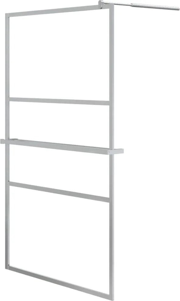 Zástěna do průchozí sprchy s policí chrom 115x195 cm ESG/hliník 3185505