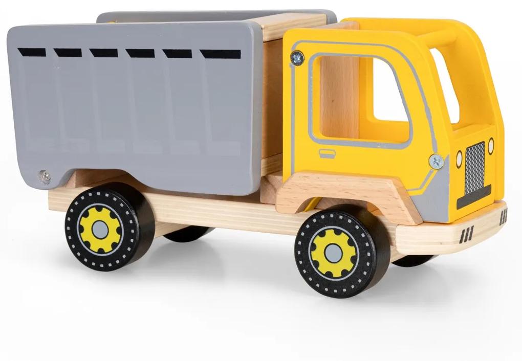 Dřevěné nákladní auto EcoToys hnědo-žlutý