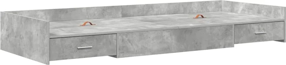 Rám postele s čelo Betonově šedá 90 x 190 cm Kompozitní dřevo 3335248