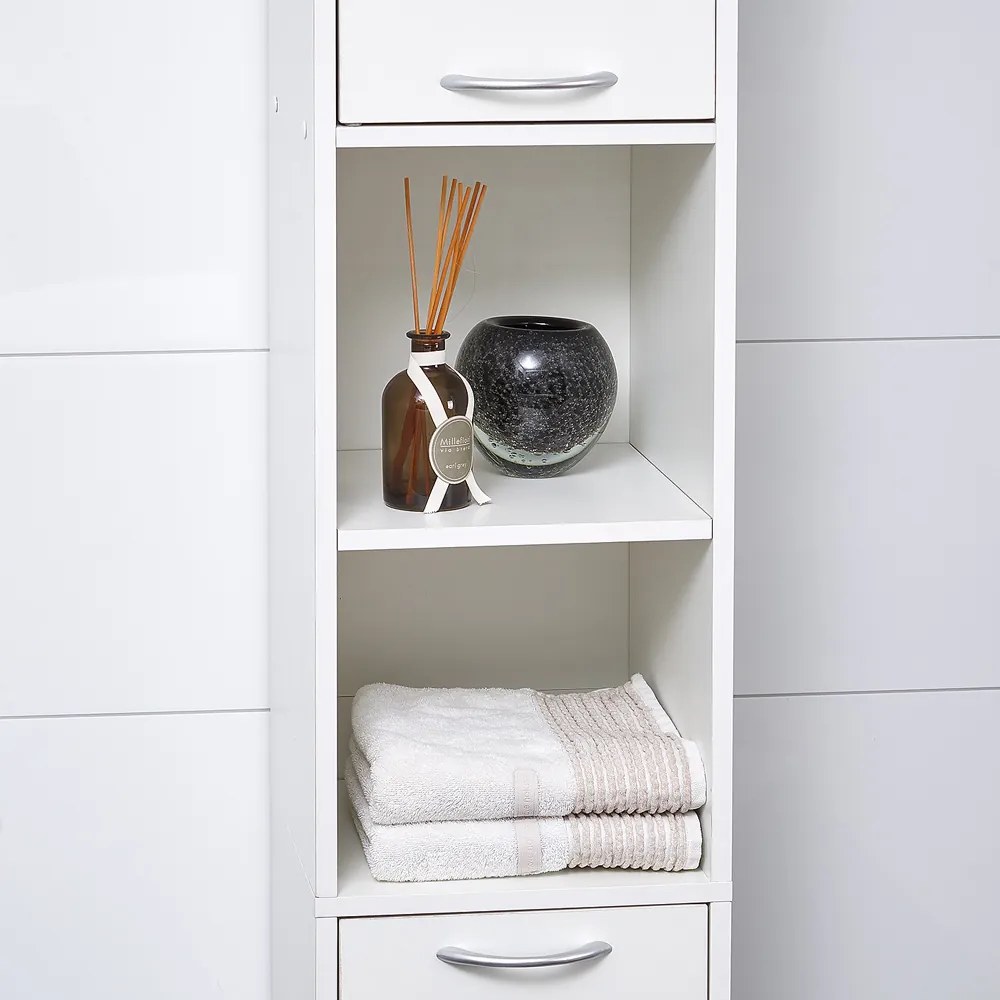 Casaria Koupelnová skříňka bílá 180 x 30 x 30 cm 100510