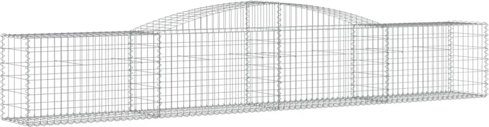 Klenuté gabionové koše 5 ks 400x50x60/80 cm pozinkované železo 3146973