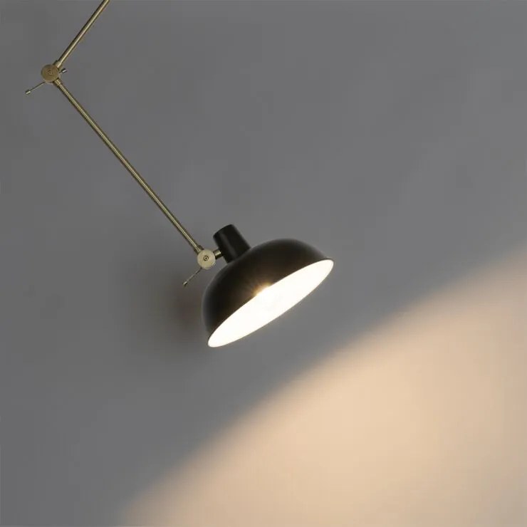 Stropní retro svítidlo do kuchyně s ramenem černé Milton Black