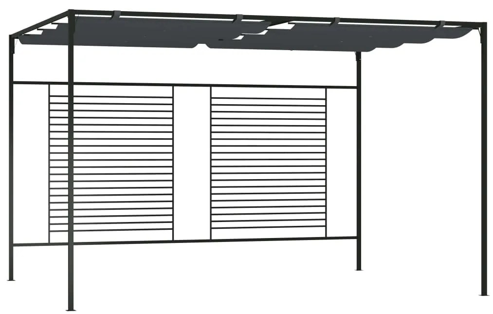 vidaXL Marketos Altán se zatahovací střechou 4x3x2,3 m antracitový 180 g/m²