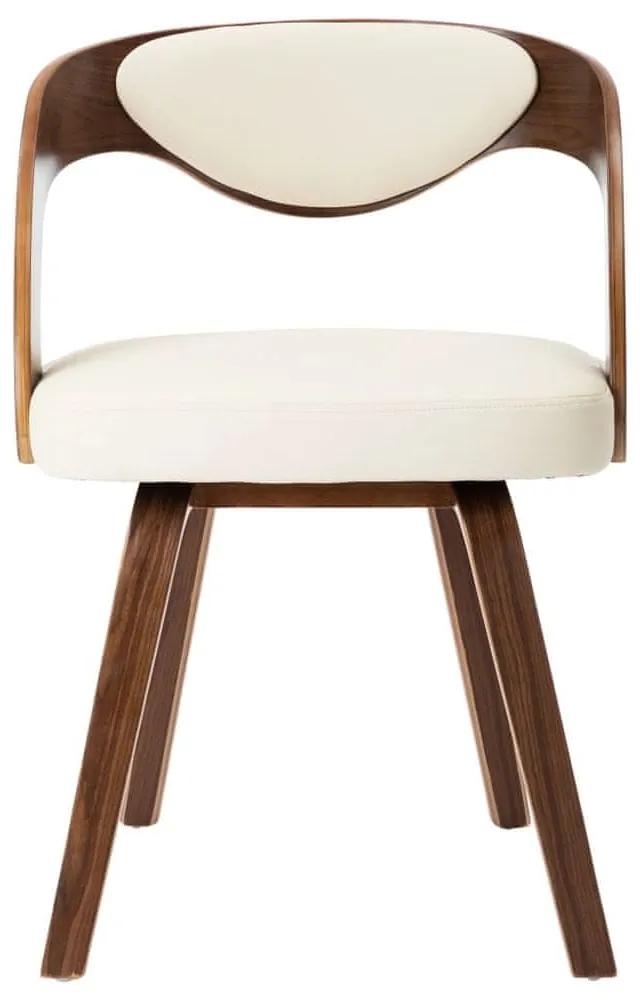 Petromila Jídelní židle 4 ks krémové ohýbané dřevo a umělá kůže