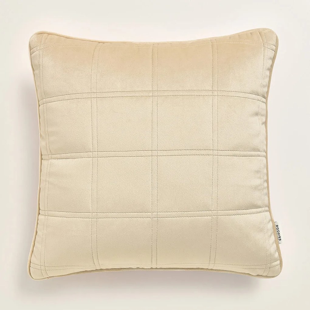 Room99 Dekorační povlak na polštář Colette Velvet Prošívané Kostky Barva: Bílá, Velikost: 40 x 40 cm