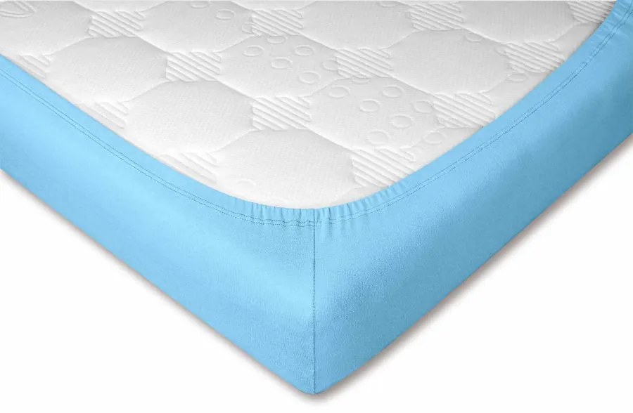 DADKA Jersey prostěradlo světle modré Rozměr 140x220x20